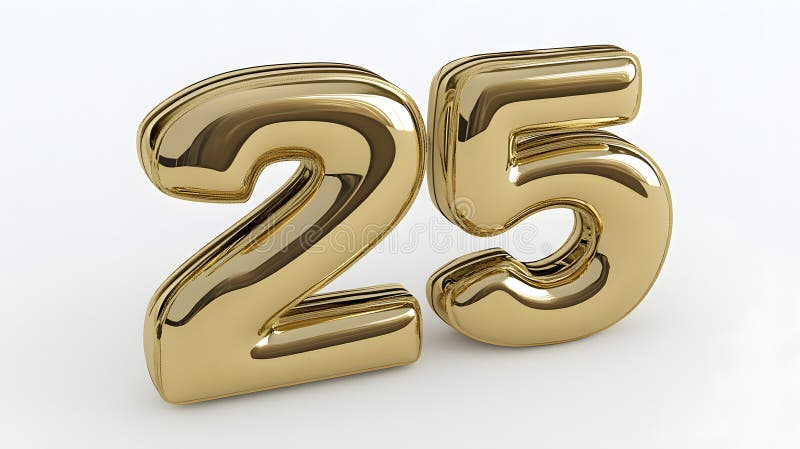 Shiny Golden Numbers Representing the Value 25 Stock Illustration ...