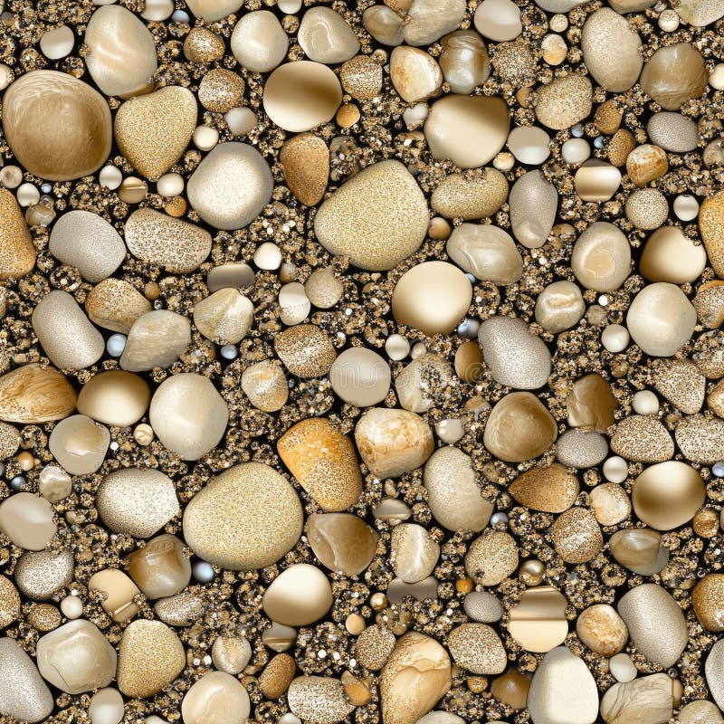 Shiny Golden Pebbles with Cream Accents Create an Elegant, Textured ...