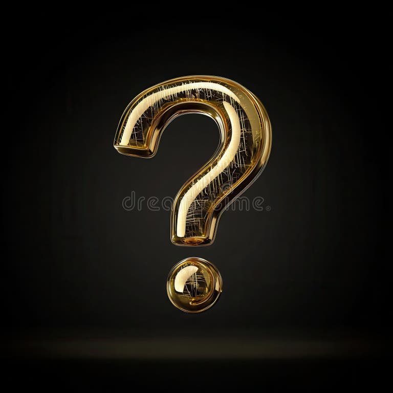 A Shiny Golden Question Mark Symbolizing Curiosity and Inquiry Stock ...