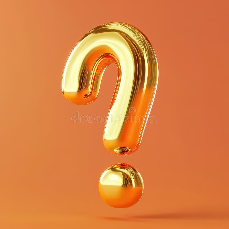 A Shiny Golden Question Mark Symbolizing Curiosity and Inquiry Against ...