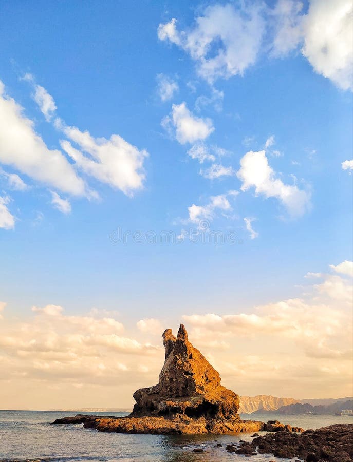 Shiny Golden Rock in Muscat Stock Image - Image of landscape, hill ...