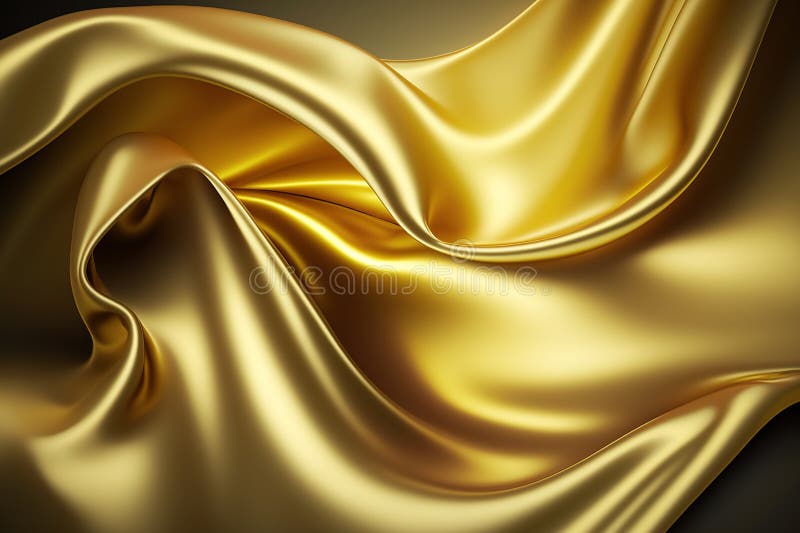 Shiny Golden Silk Texture. Generative AI. Stock Image - Image of ...