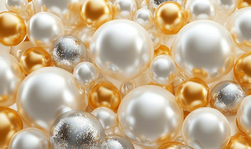 Shiny Golden and Silver Spheres Creating a Festive and Luxurious ...