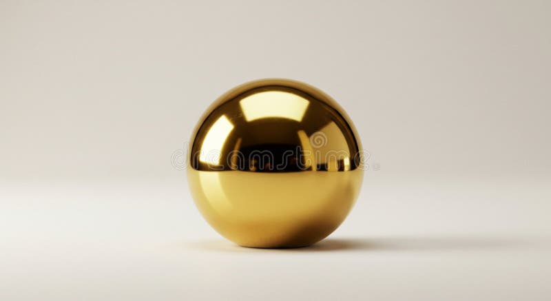 A Shiny Golden Sphere Rests on a Smooth, Light-colored Surface. the ...