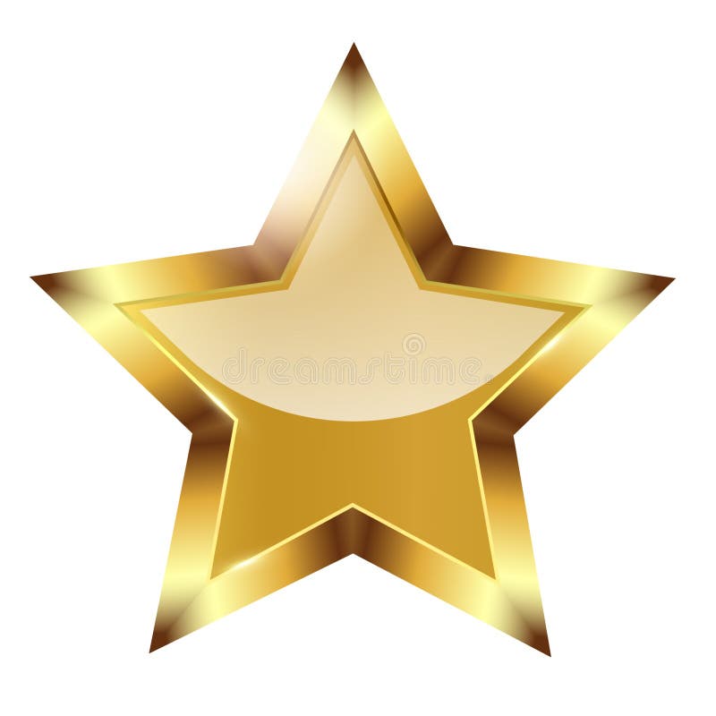 A Shiny Golden Star with a Reflective Surface Stock Illustration ...