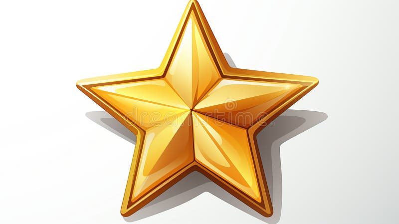 A Shiny, Golden Star with a Shadow on a White Background Stock ...