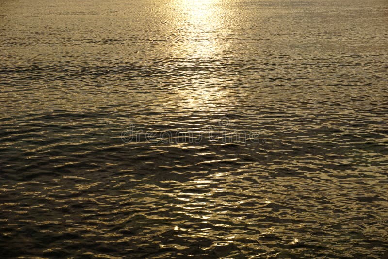Shiny Golden Surface of Wavy Sea in Sunset Abstract Background Stock ...