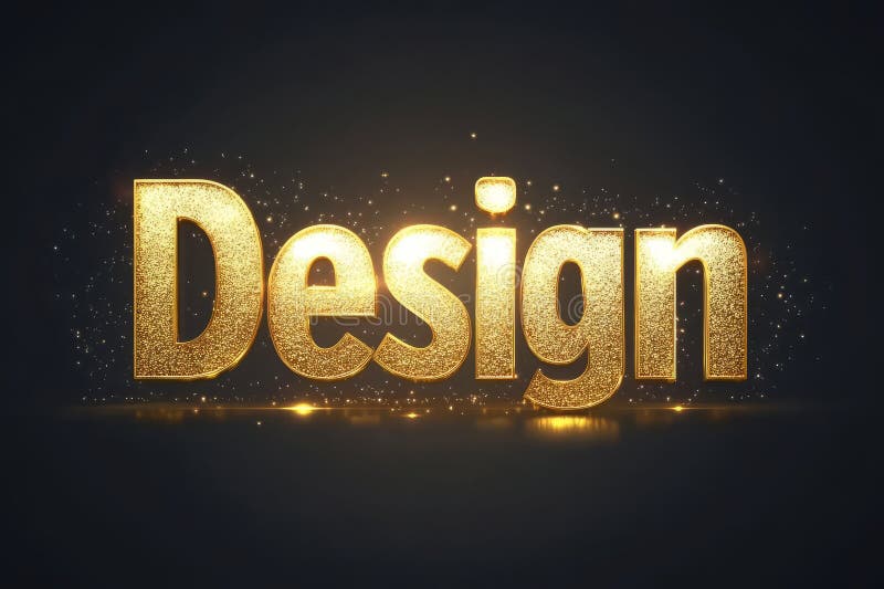 Shiny Golden Text Effect with Sparkling Particles, Showcasing Word ...