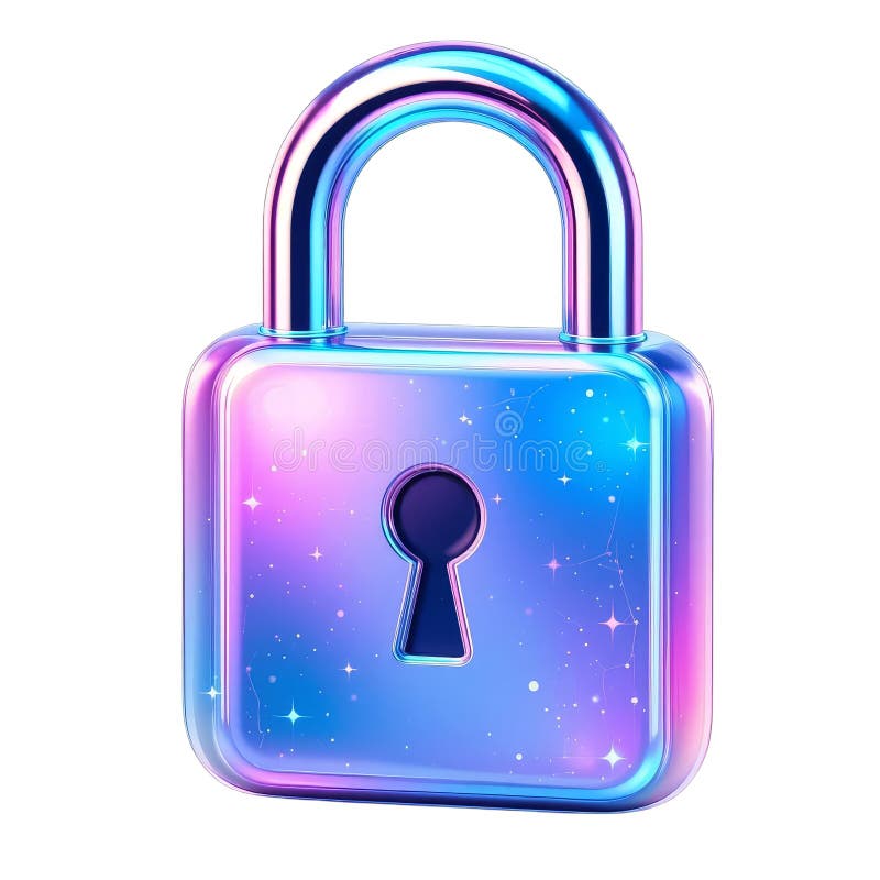 Shiny Gradient Lock with a Cosmic and Futuristic Design Stock Image ...