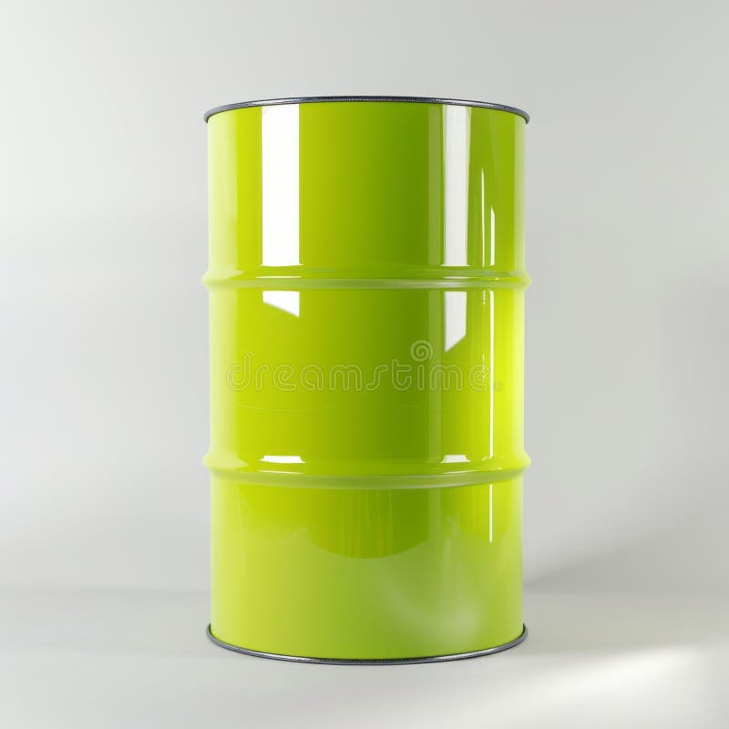 Shiny Green Barrel Filled with Smooth, Energy-saving Vegetable Oil ...