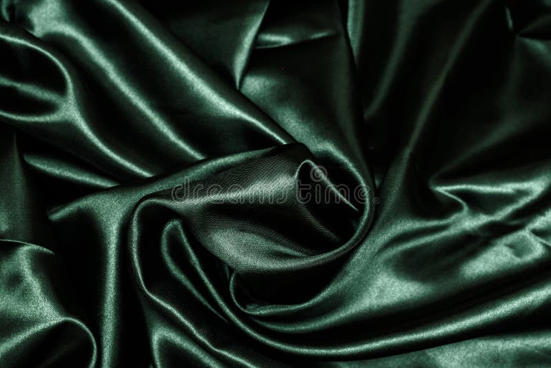 Shiny Green Fabric. Green Wavy Fabric Background Stock Photo - Image of ...