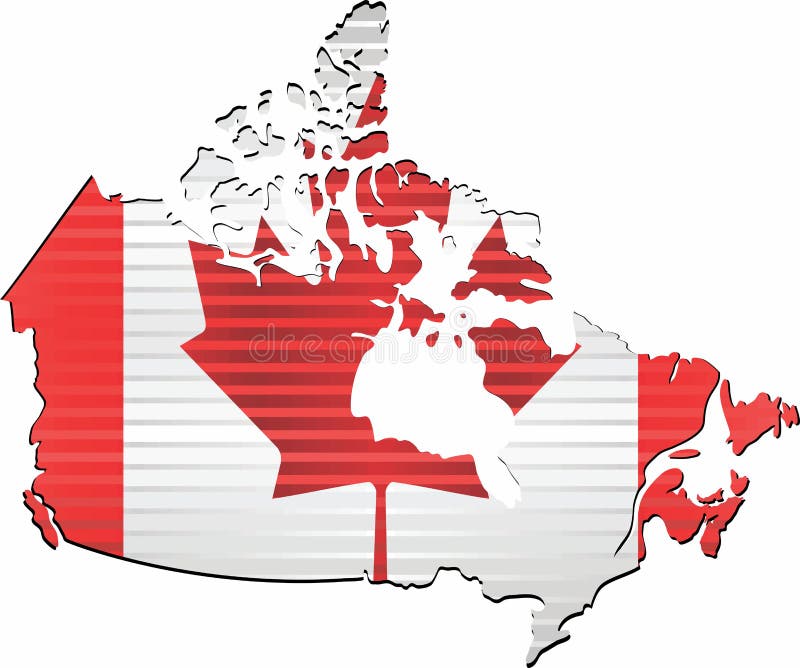 Shiny map of the Canada stock vector. Illustration of geographic ...