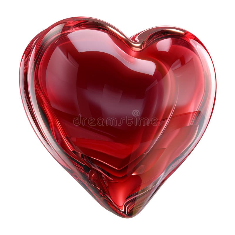 A Shiny Heart Icon with a 3D Style Set Apart Against a Plain ...