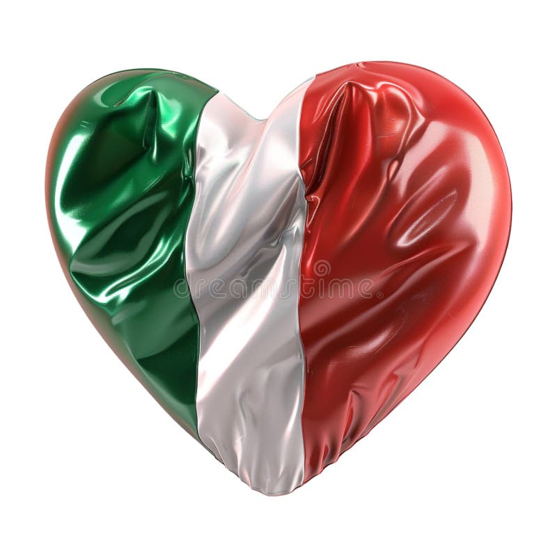 Shiny Heart with Italy Flag on it on Transparent Background - Ai ...