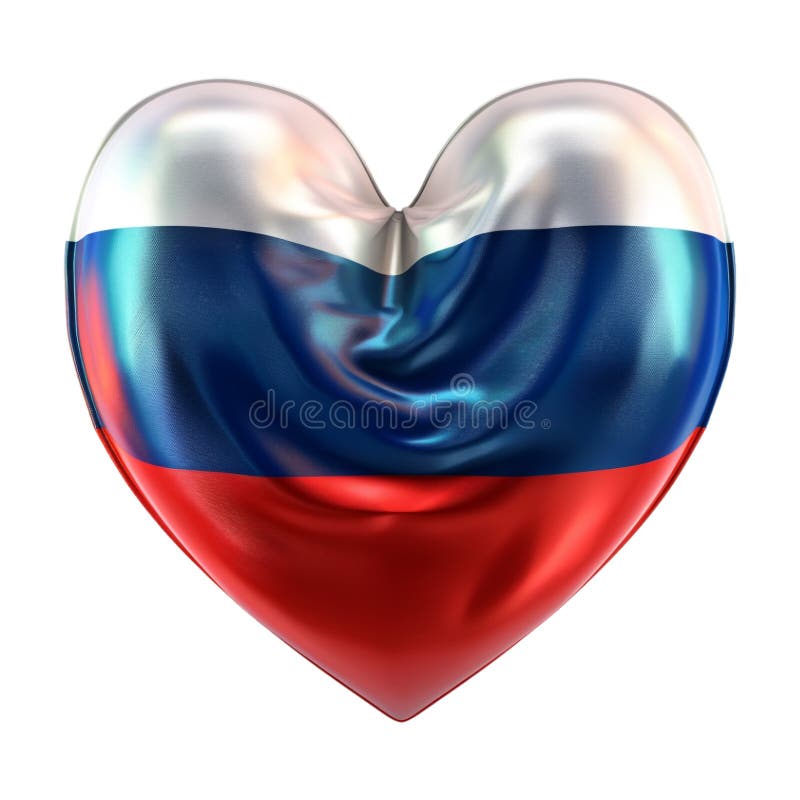 Shiny Heart with Russia Flag on it on Transparent Background - Ai ...