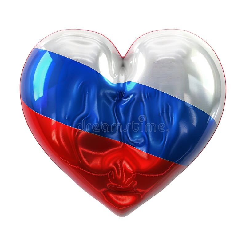 Shiny Heart with Russia Flag on it on Transparent Background - Ai ...