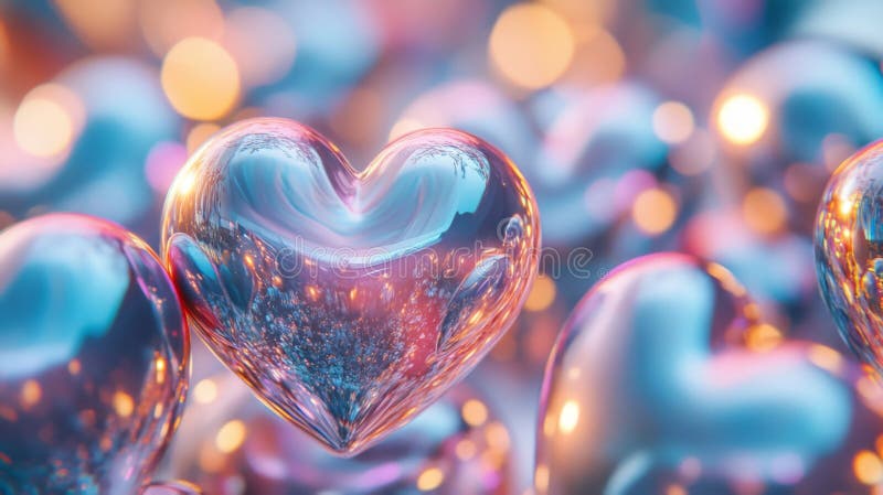 A Shiny Heart Shaped Orb among Many Others Stock Illustration ...