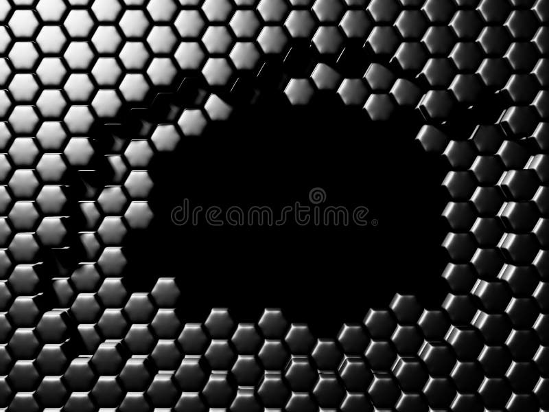 Shiny Hexagon Pattern Dark Metallic Silver Background Stock ...