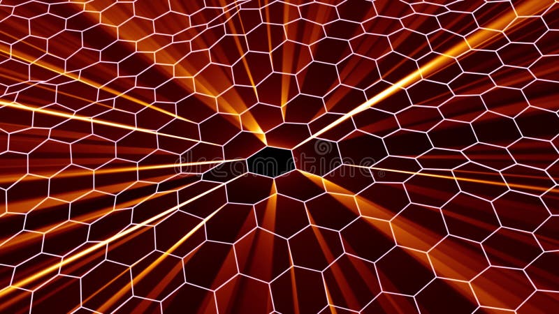 Hexagonal Grid Net Waving Field Landscape Seamless Loop Drawing Motion Graphics Animation ...
