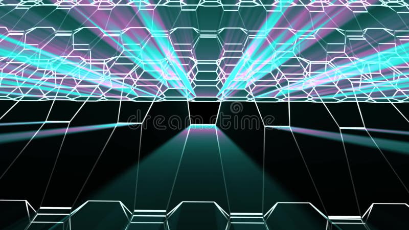 Hexagonal Grid Net Waving Field Landscape Seamless Loop Drawing Motion ...