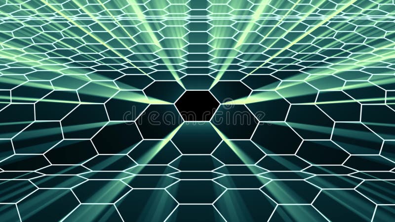 Hexagonal Grid Net Waving Field Landscape Seamless Loop Drawing Motion Graphics Animation ...