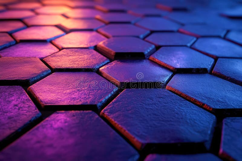 Shiny Hexagonal Tiles Create a Futuristic High-tech Surface with ...