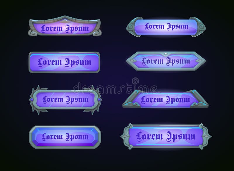 Shiny Horizontal Blue Game Templates Stock Vector - Illustration of ...