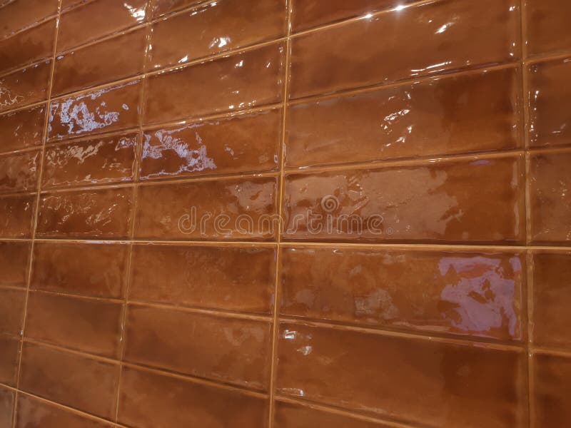 Shiny Horizontal Brown Tiles of Brown Lines on the Surface Stock Photo ...