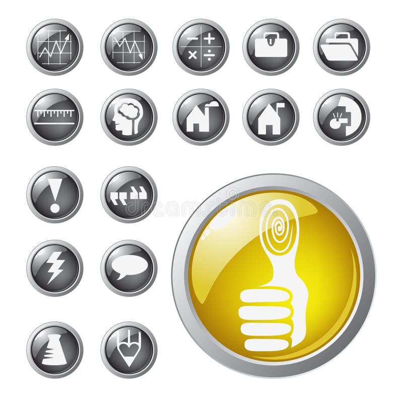 Shiny icons stock vector. Illustration of edit, office - 9443829