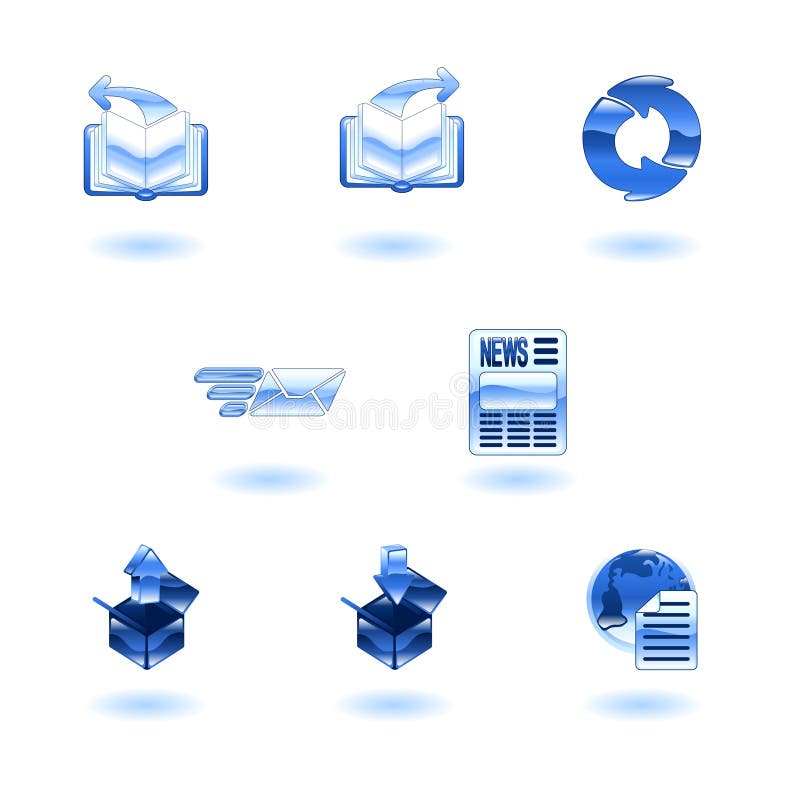 Shiny Internet Browser Icon Set Stock Vector - Illustration of glossy ...