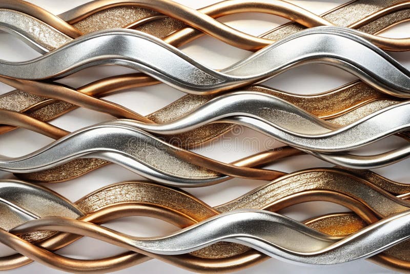 Shiny, Intertwined Waves of Silver and Brown. Premium Wallpapers ...