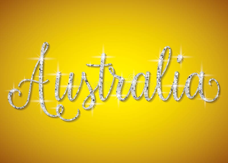 Shiny Iridescent Glitter Australia Text Stock Vector - Illustration of ...