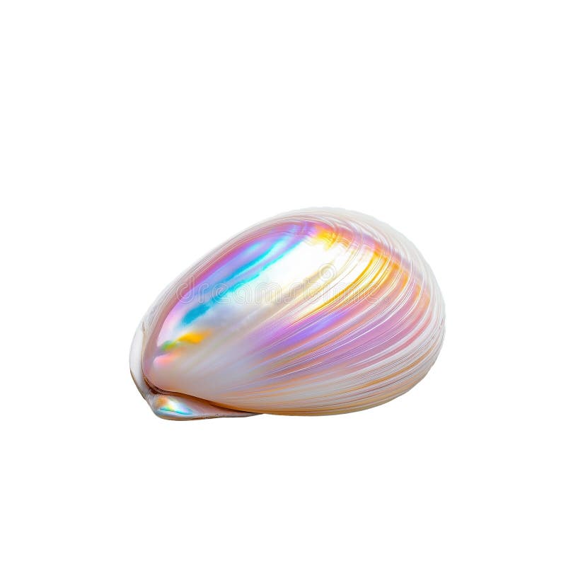 Shiny Iridescent Seashell with Smooth Texture, Isolated on a ...