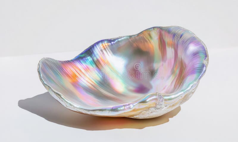 A Shiny, Iridescent Shell with a Rainbow Pattern Stock Illustration ...