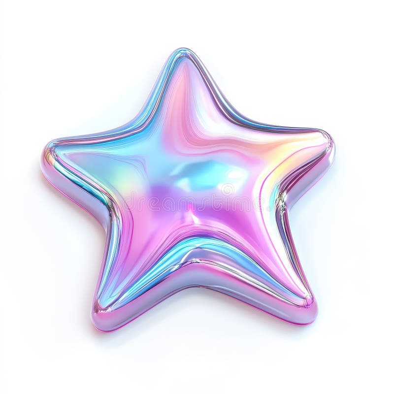 A Shiny, Iridescent Star Shape with a Smooth Surface and Vibrant Colors ...