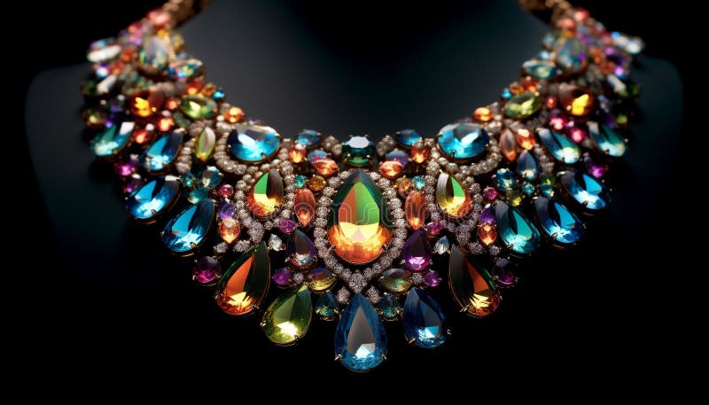 Shiny Jewelry with Multi Colored Gemstones Exudes Luxury and Elegance ...