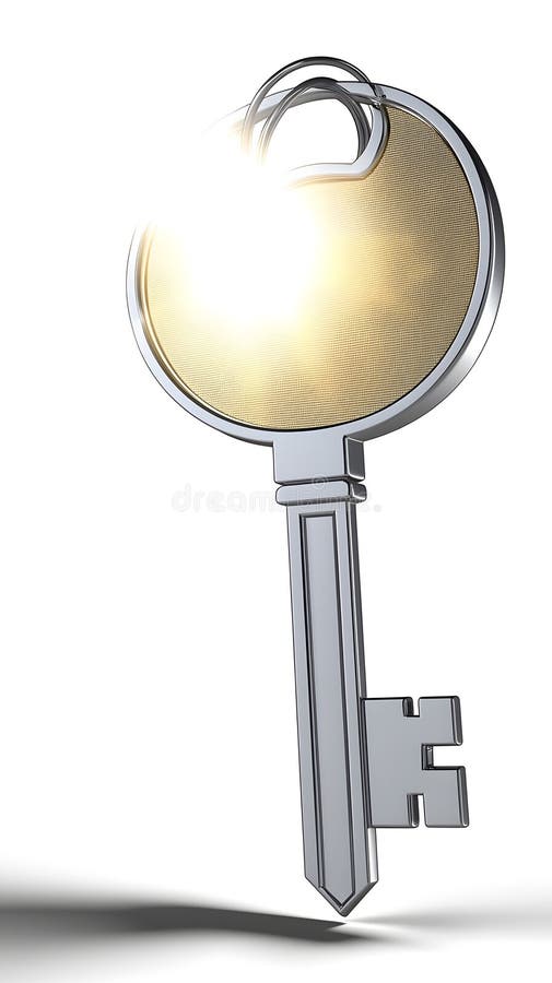 Shiny Key with a Glowing Light Effect Stock Illustration - Illustration ...