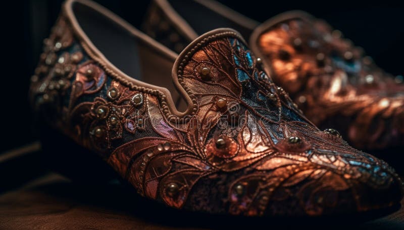 Shiny Leather Clogs, a Pair of Elegant Footwear for Men Generated by AI ...