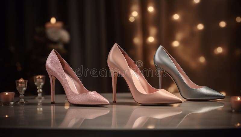 Shiny Leather High Heels Exude Elegance and Femininity Indoors ...
