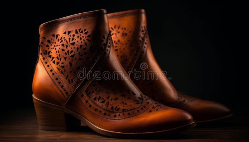 Shiny Leather Pair of Shoes, Elegant and Comfortable for Men Generated ...