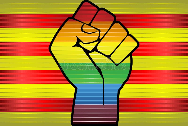 Lgbt Protest Fist On A Italy Brick Wall Flag Stock Vector