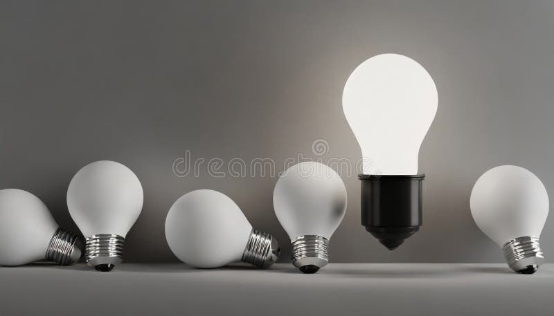 Shiny Light Bulb , Business Idea and Be Different Concept Stock ...