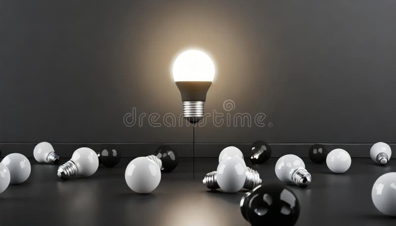 Shiny Light Bulb , Business Idea and Be Different Concept Stock ...