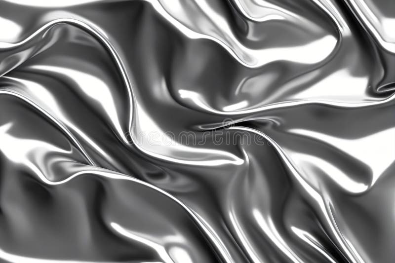 Shiny Light Grey Crumpled Metallic Chrome Foil Stock Illustration ...