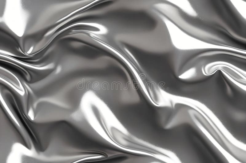 Shiny Light Grey Crumpled Metallic Chrome Foil Stock Illustration ...