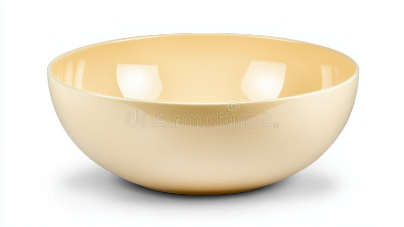 A Shiny, Light Yellow Bowl with a Smooth Surface. Stock Photo - Image ...