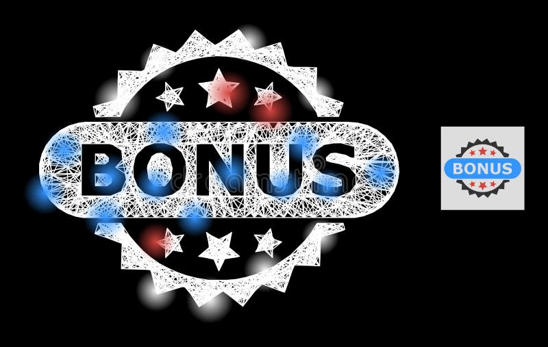 Shiny Linear Mesh Bonus Tag Icon with Light Spots and White Mesh Stock ...