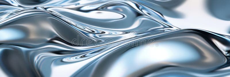 Shiny Liquid Metal Surface Capturing Fluid Dynamic Movement and ...