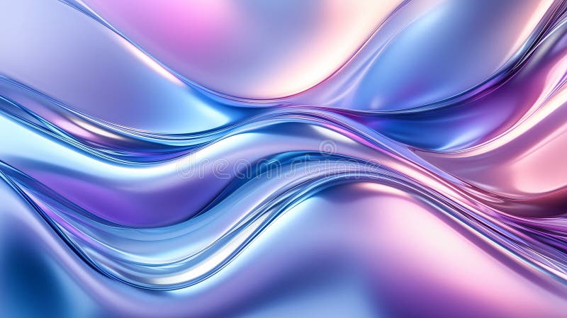 Shiny Liquid Metal Swirls in Blue and Lavender Reflective Abstract ...