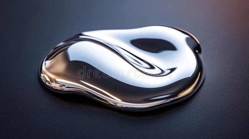 Shiny Liquid Silver Forming Sleek Smooth Shape Stock Illustration ...